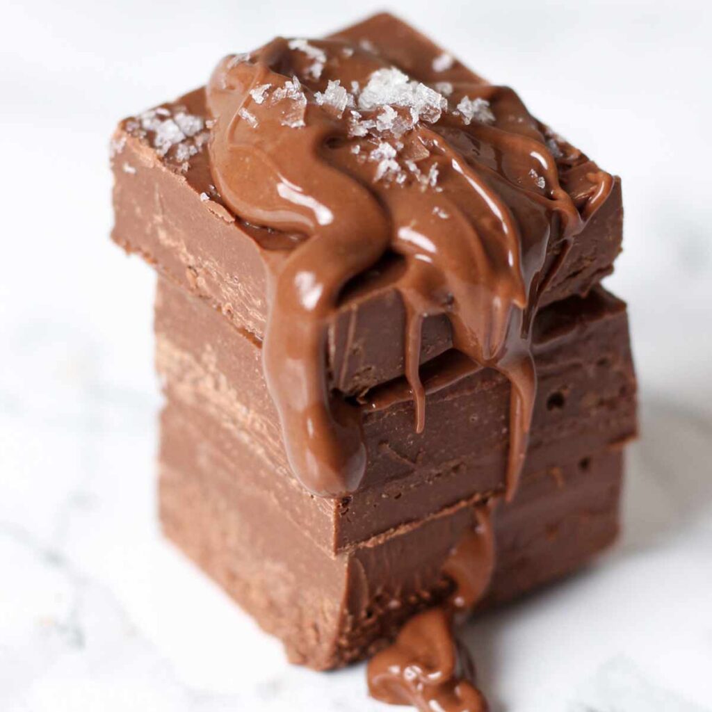 Sea Salt Nutella Fudge (Without Condensed Milk)
