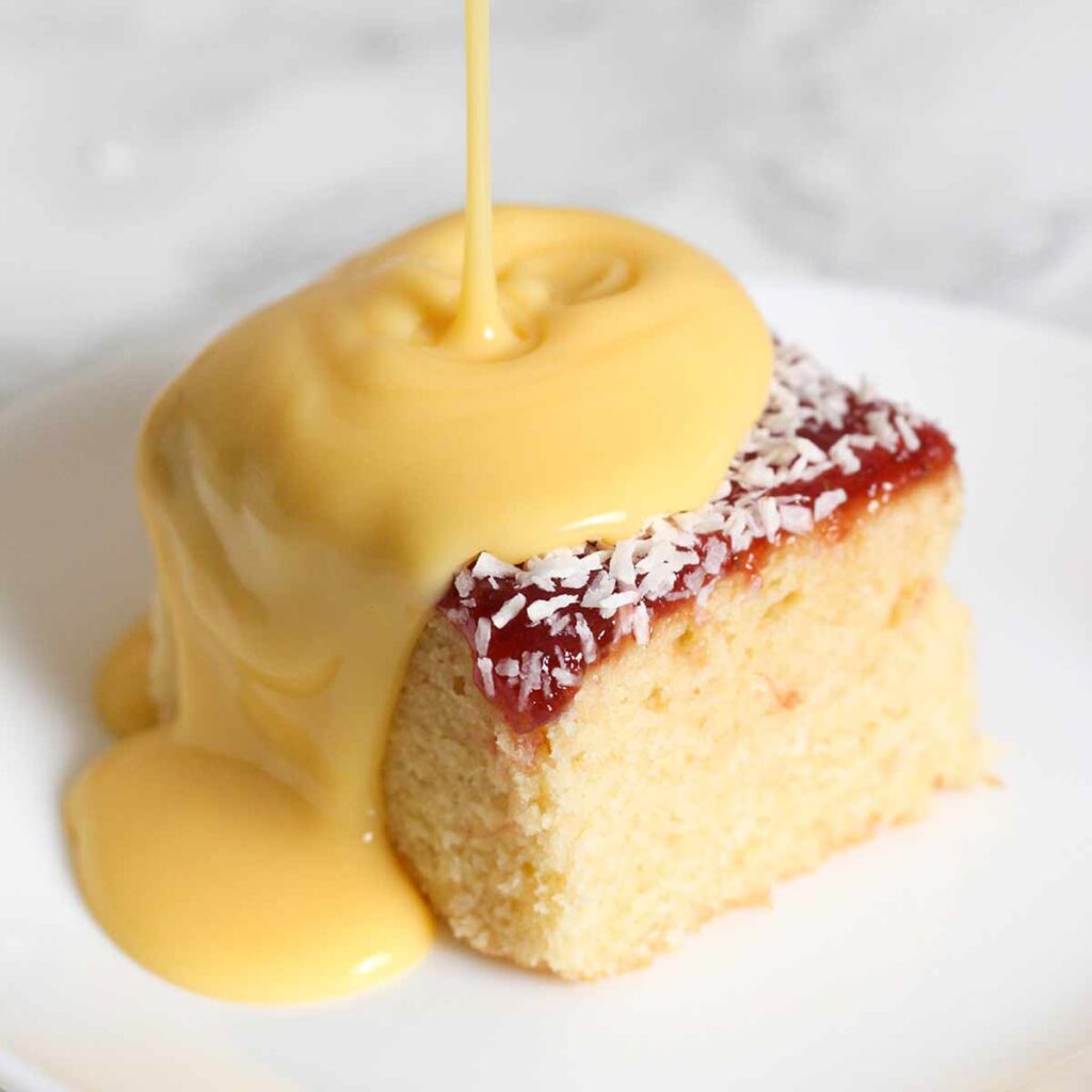 Old School Jam and Coconut Sponge Cake