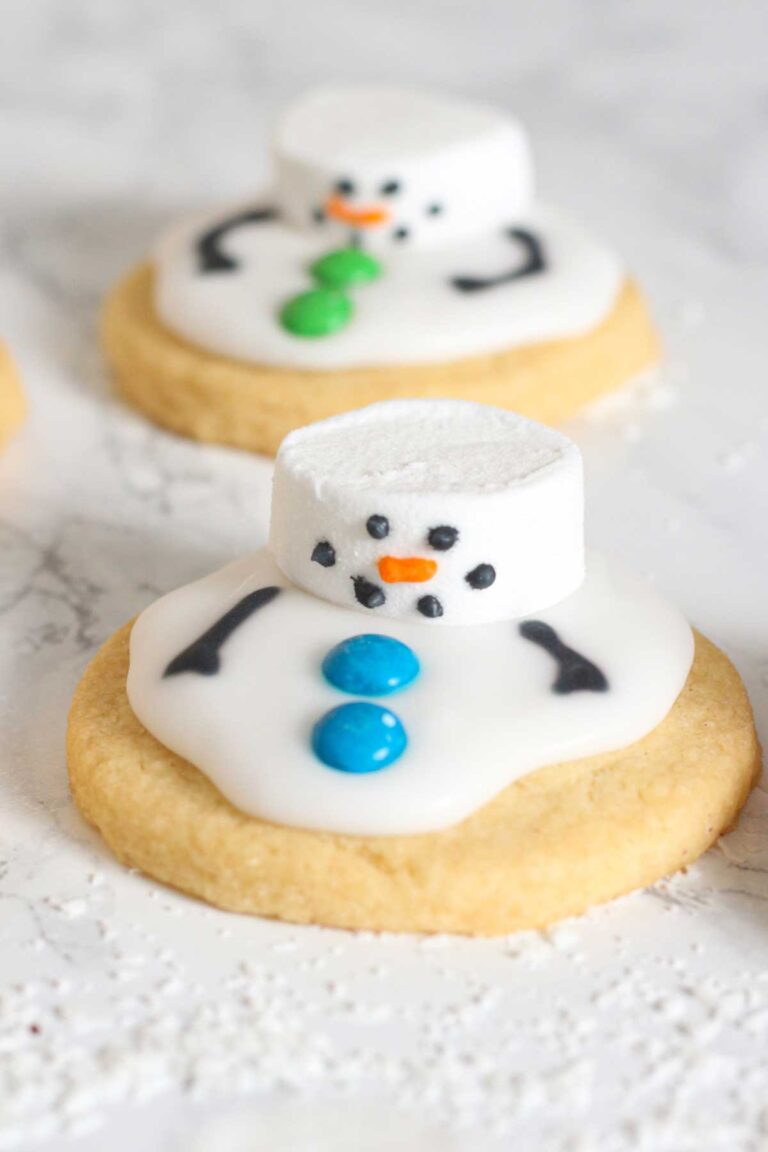 Melted Snowman Shortbread Biscuits