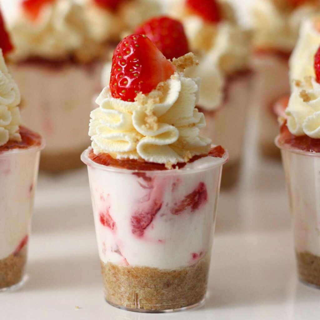 Strawberry Cheesecake Shots (No Bake)