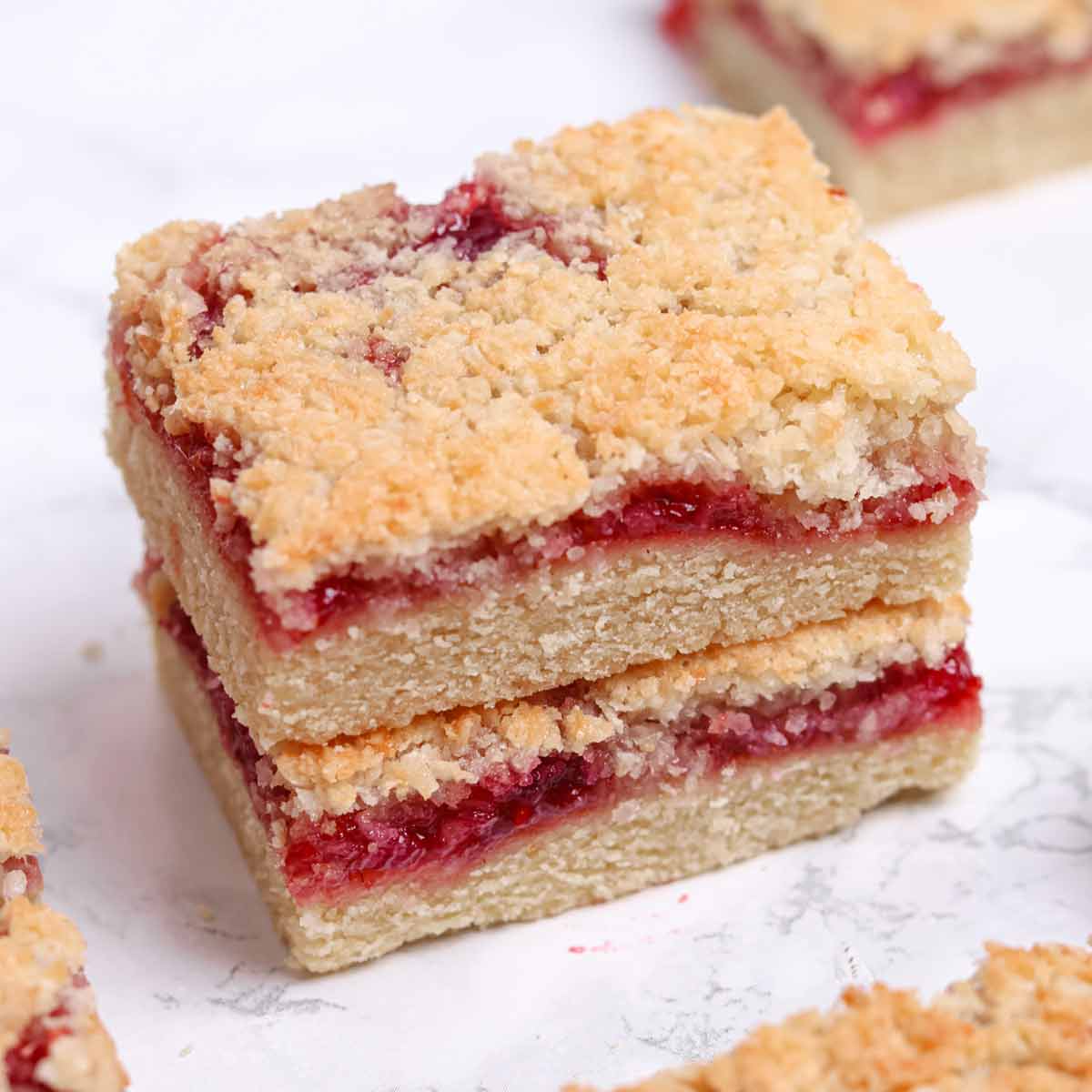 Old Fashioned Coconut Jam Slice