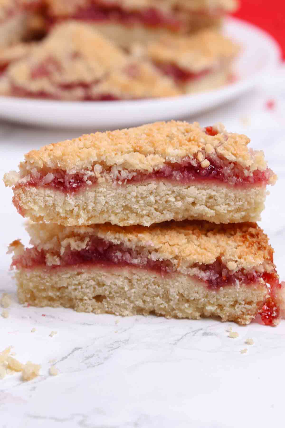 Old Fashioned Coconut Jam Slice